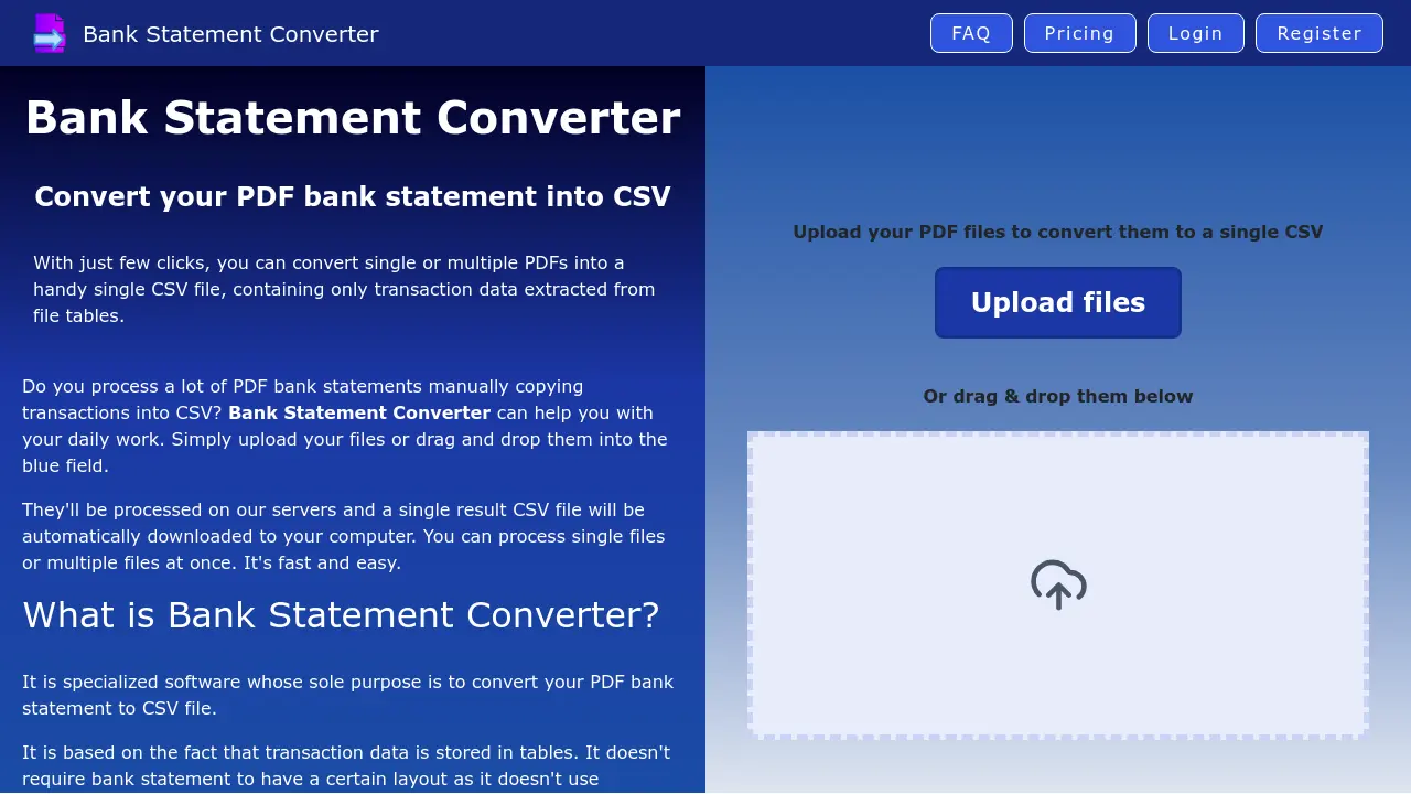 Bank Statement Converter - Convert PDF Bank Statements to CSV Effortlessly