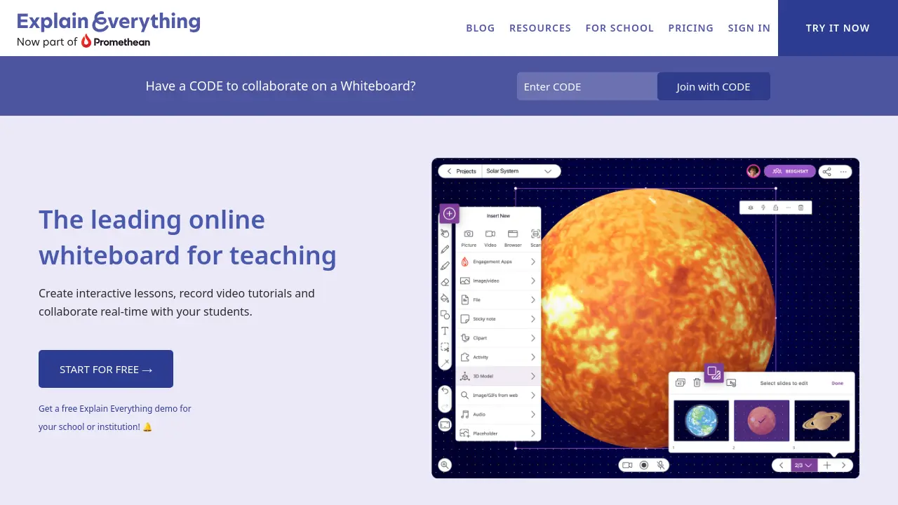 Explain Everything - The leading online whiteboard for teaching