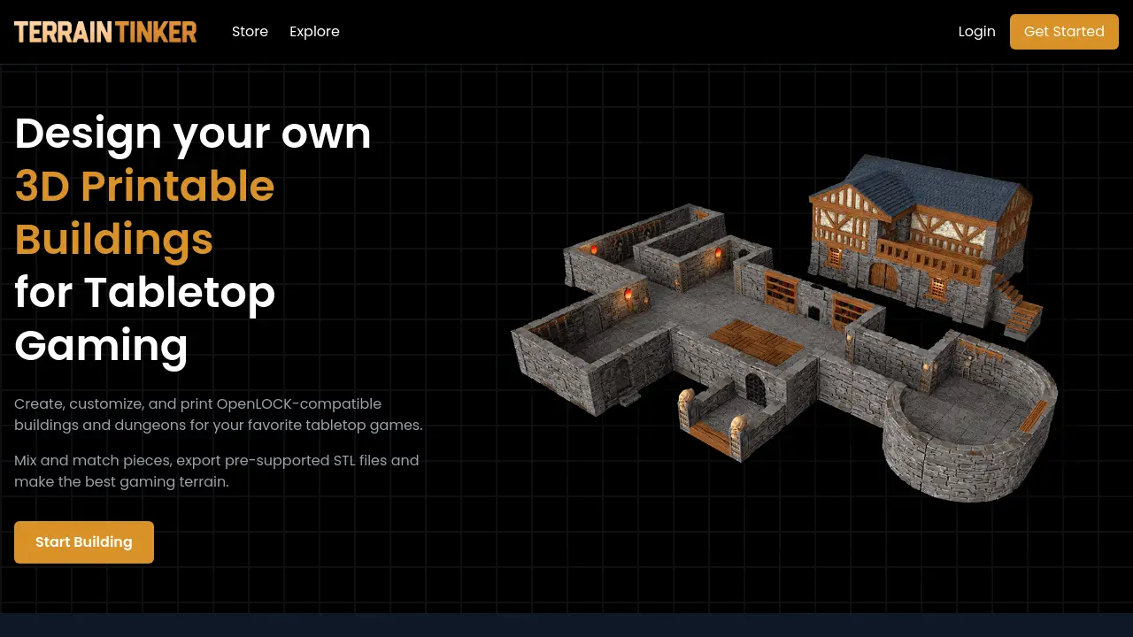 Terrain Tinker - Design custom 3D printable buildings for tabletop gaming