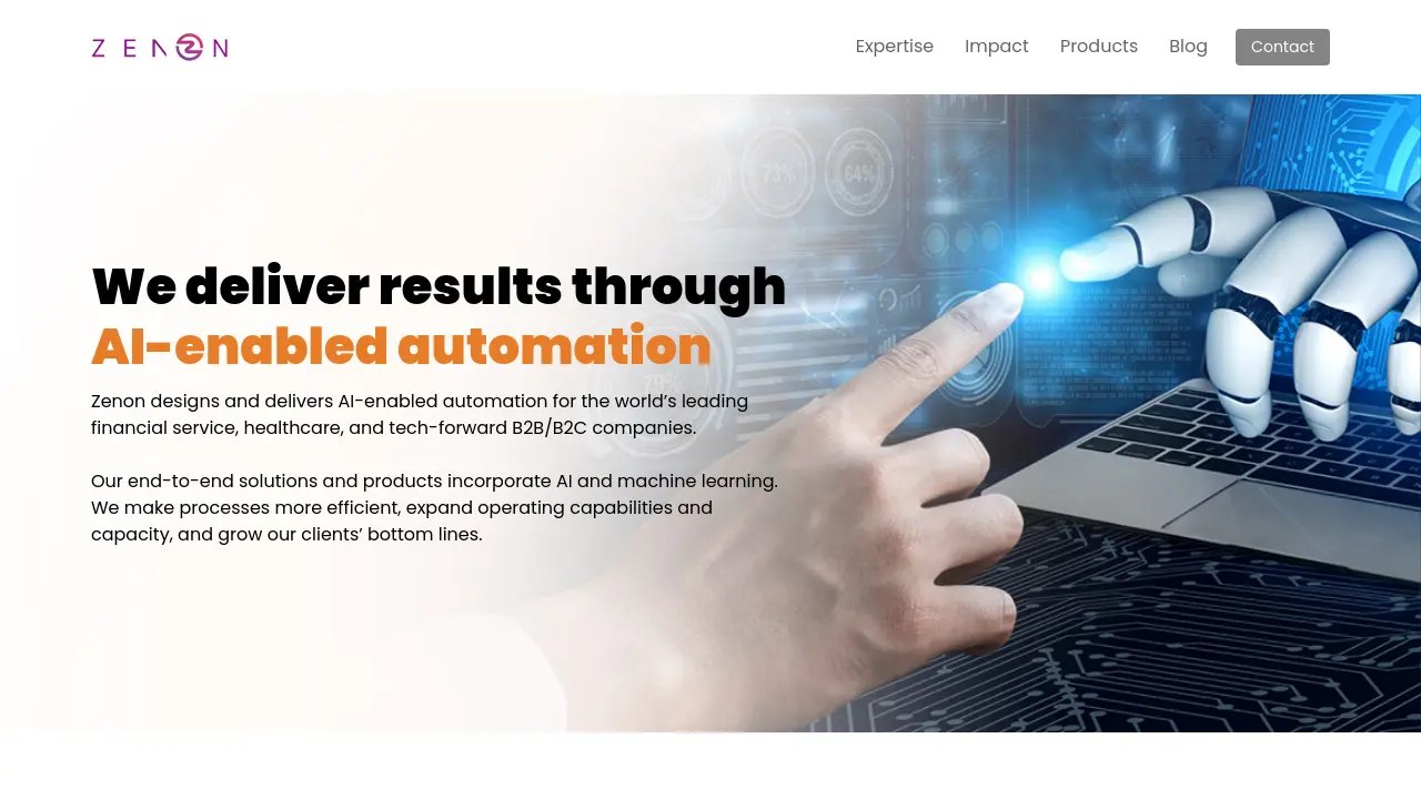 Zenon - Delivering results through AI-enabled automation.